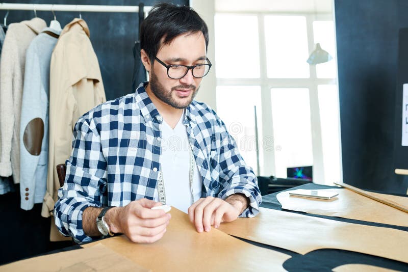 Creative Man Designing Modern Clothes Stock Image - Image of collection ...