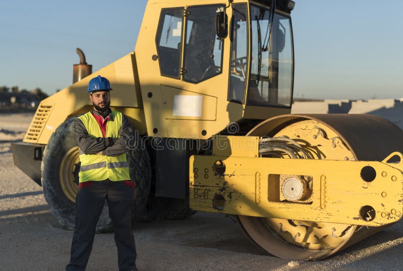 Bearded Construction Worker Posing in Workplace Stock Image - Image of ...
