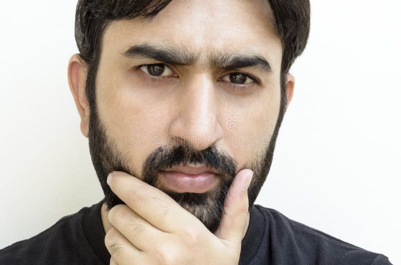 Half Face Portrait of a Bearded Man Stock Image - Image of handsome ...