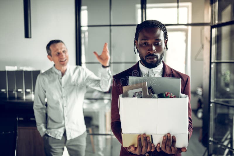 Bearded Dark-skinned Trainee Feeling Awful after Being Fired Stock ...