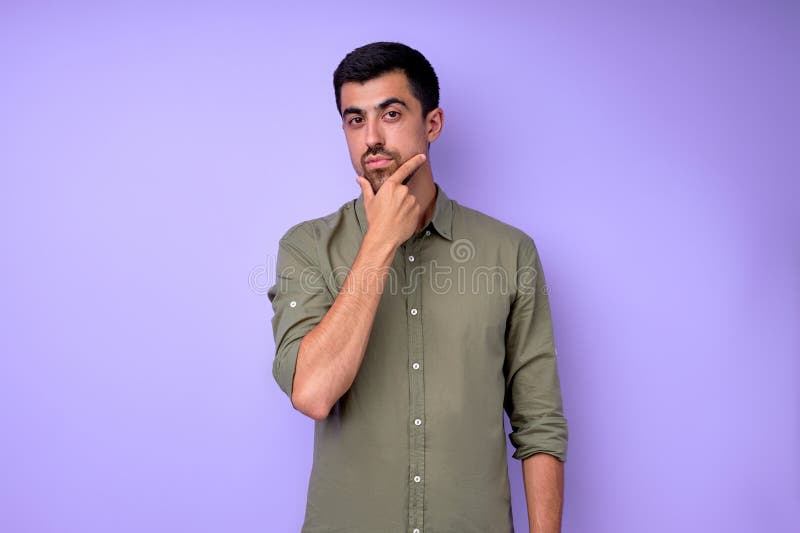 Bearded Deaf Mute Man with Hand on His Forehead Showing the Word ...