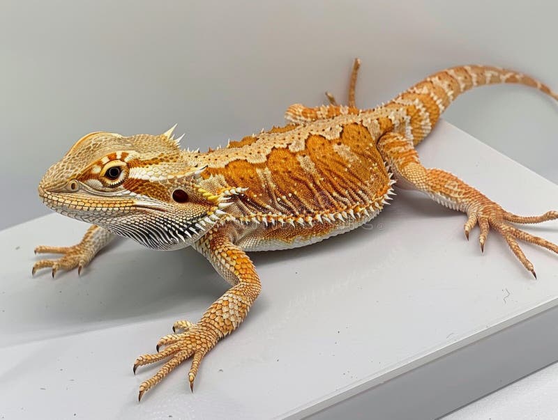 Bearded Dragon Characterized by Its Sandy Brown Coloration and Spiky ...