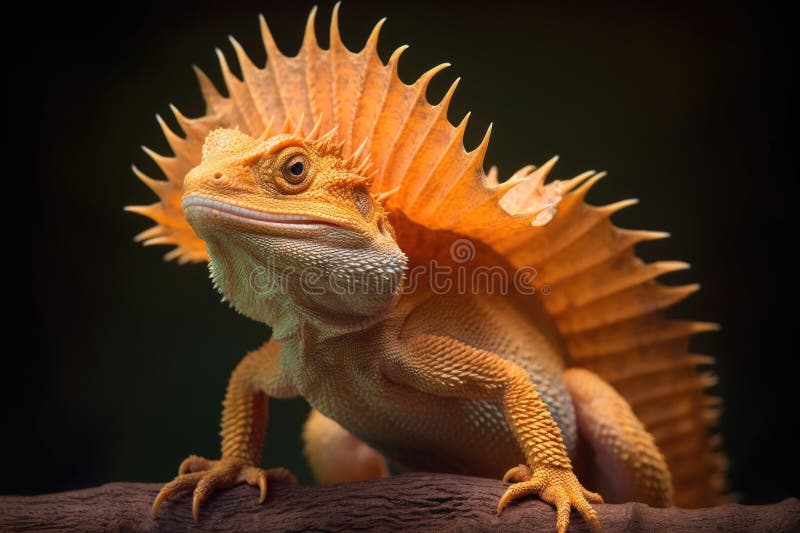 Bearded Dragon Displaying Its Frill in Defense Stock Illustration ...