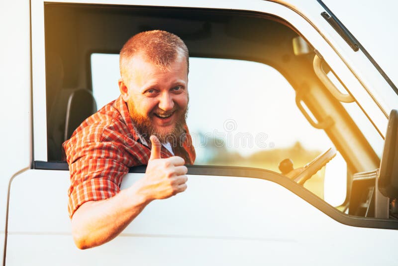 Jolly Driver at the Wheel of His Car Stock Image - Image of automobile ...