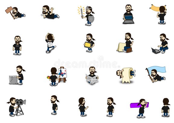 Bearded Guy Comic Character Collage Stock Image - Illustration of ...