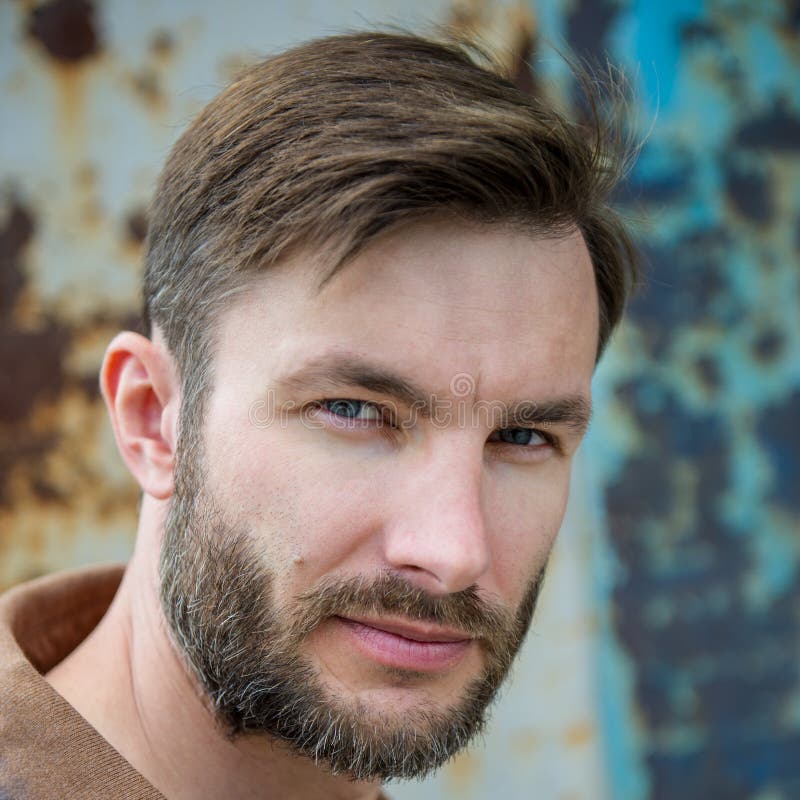 Bearded handsome man stock image. Image of handsome, looking - 94587669