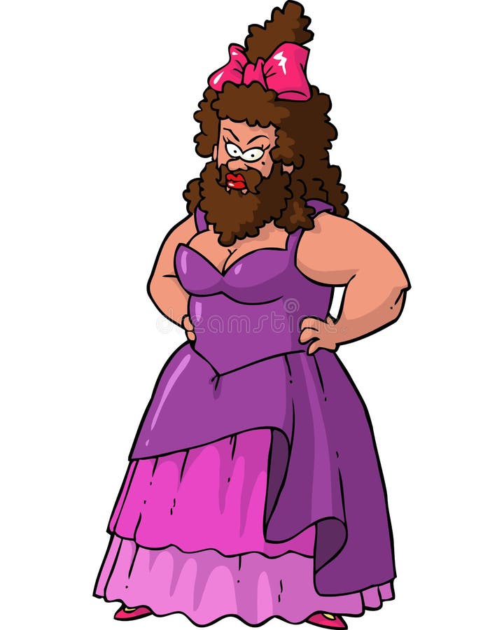 Bearded lady stock vector. Illustration of sitting, circus - 5678572