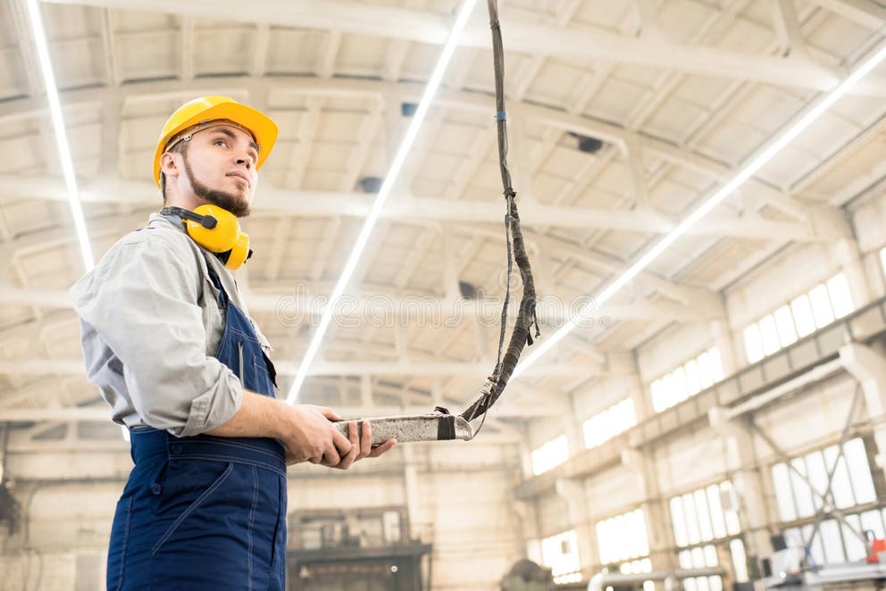 Bearded Machine Operator at Workplace Stock Image - Image of occupation ...