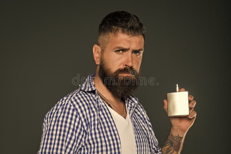 Bearded Man Brutal Caucasian Hipster With Moustache Facial Care Male