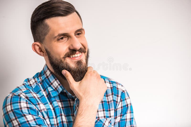 Bearded man stock photo. Image of modern, happy, bearded - 53531706