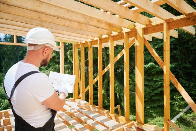 Bearded Man Examining Construction Plan Stock Image - Image of hotel ...