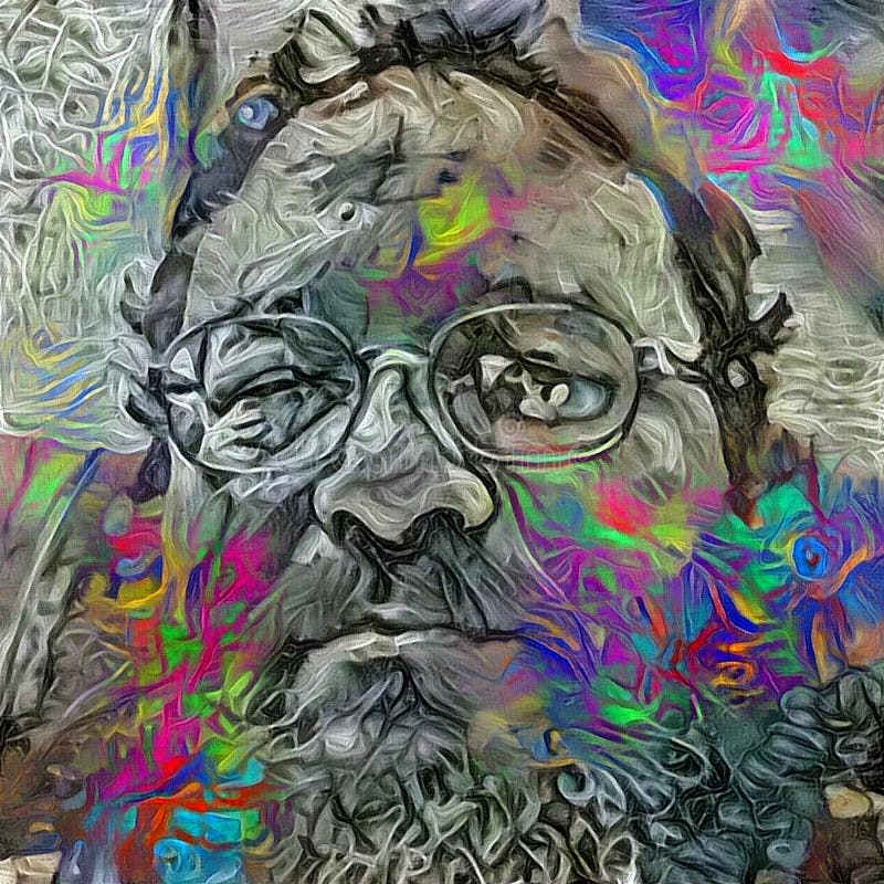 Bearded man in glasses stock illustration. Illustration of beard ...