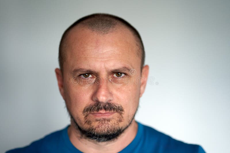 Bearded Man with Hostile Expression Stock Image - Image of portrait ...