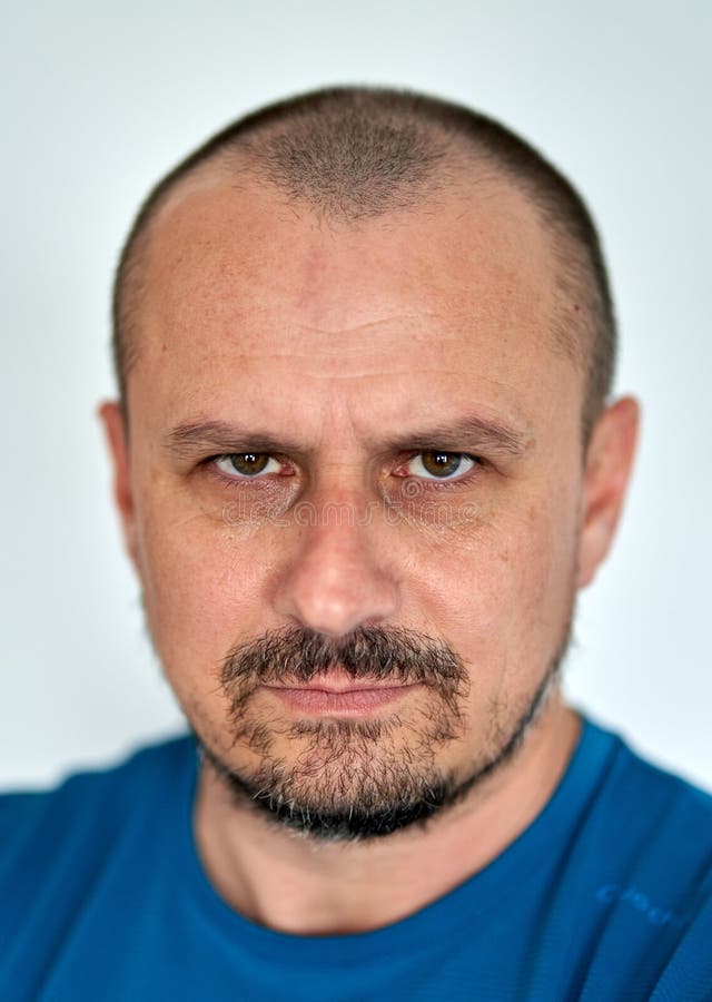 Bearded Man with Hostile Expression Stock Photo - Image of scary, beard ...