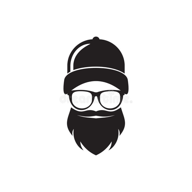 Bearded Man Icon Logo Design Template Stock Vector - Illustration of ...