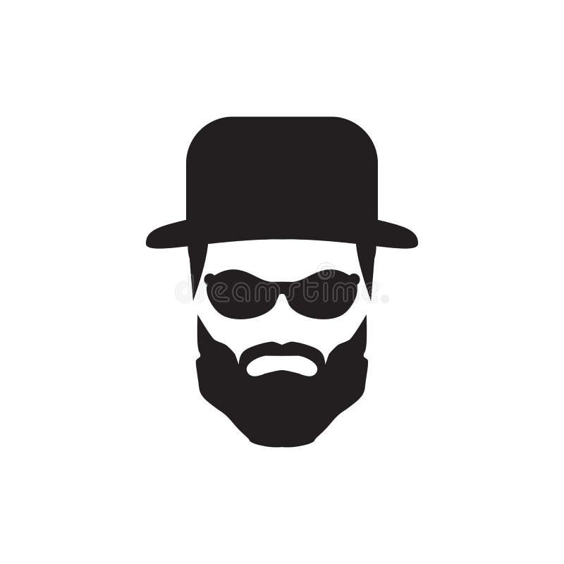 Bearded Man Icon Logo Design Template Stock Vector - Illustration of ...