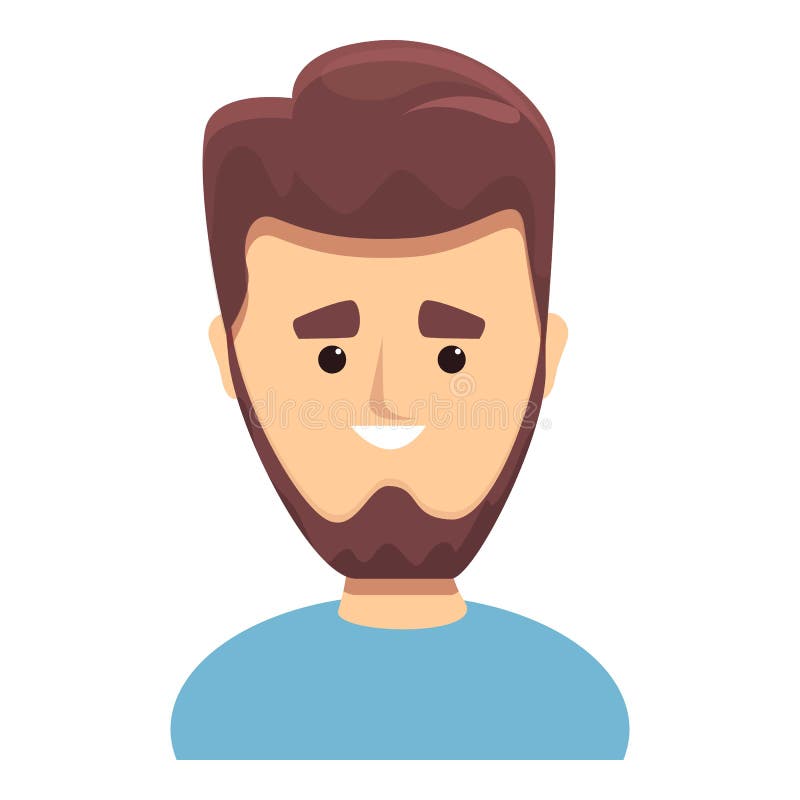 Bearded Man with Nice Haircut Icon, Cartoon Style Stock Vector ...