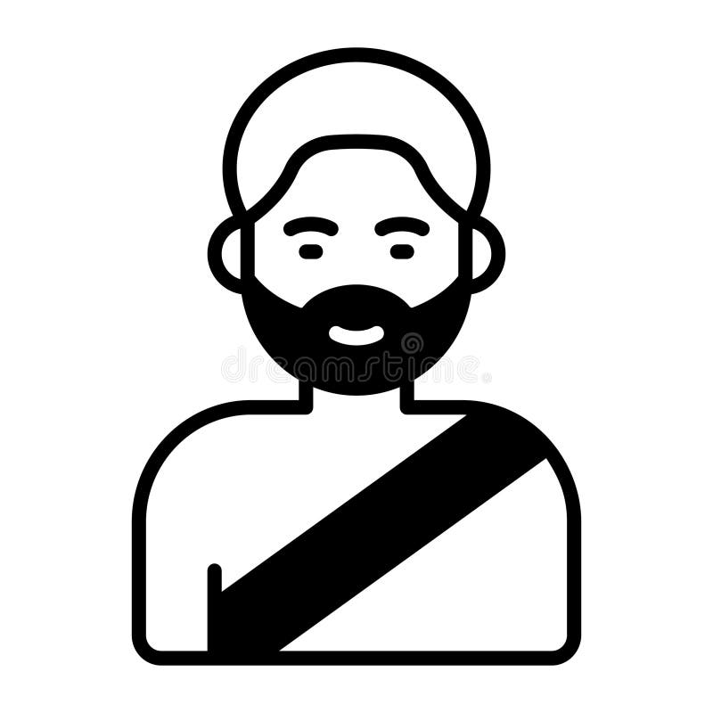 A Bearded Muslim Man Wearing Ihram To Perform Umrah. Easy To Use Vector ...