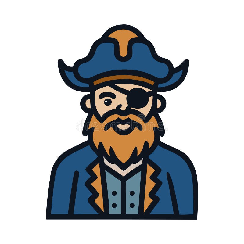 Bearded Pirate Captain Icon Stock Illustration - Illustration of ...