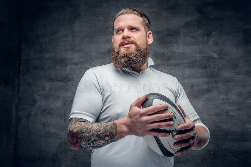 Bearded rugby player. stock photo. Image of athletic - 109899644