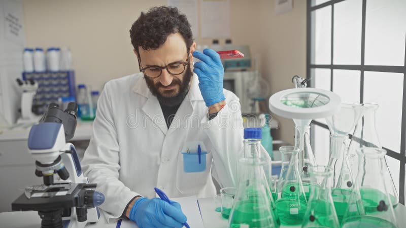 A Stressed Male Doctor in a Clinic Office with Stethoscope, Feeling ...