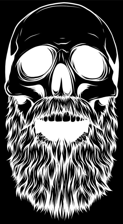 Human Skull with Beard Vector Illustration Design Stock Vector ...