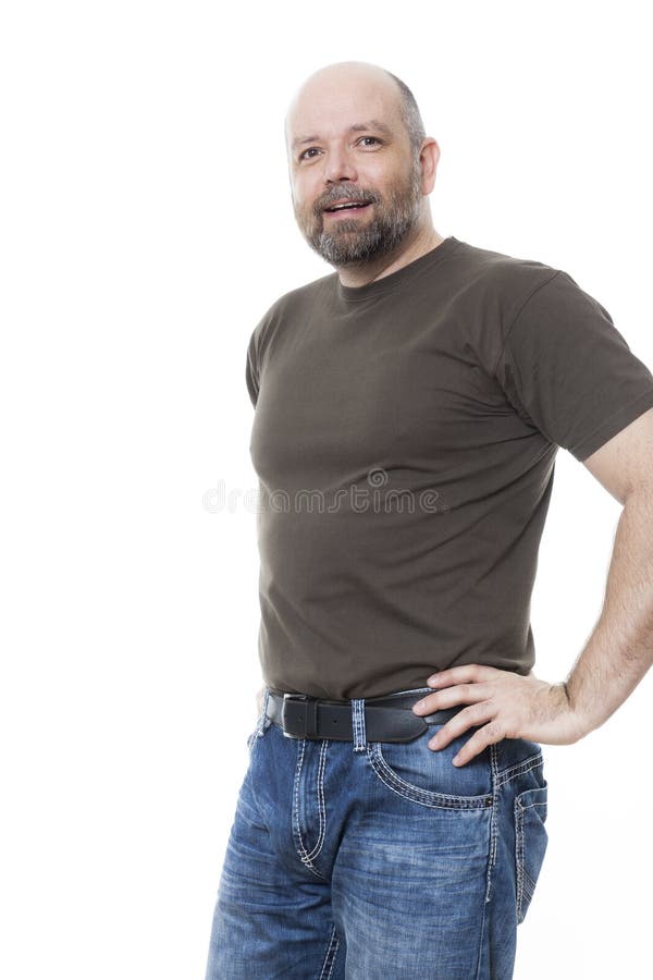 Bearded Strong Man Portrait Stock Photo - Image of blue, face: 104976408