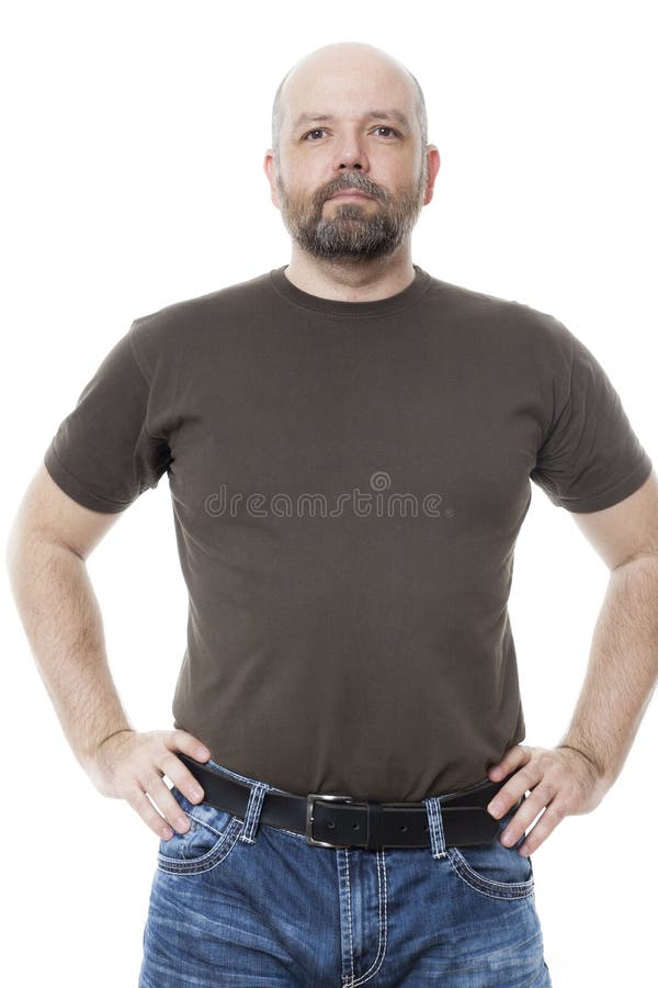 Bearded Strong Man Portrait Stock Photo - Image of background, blue ...