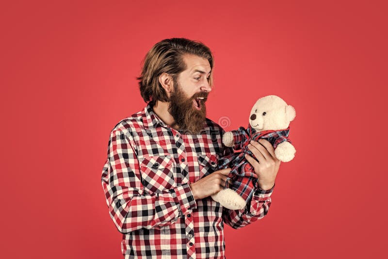 Bearded And Stylish Happy Valentines Day Surprised Bearded Man Hold