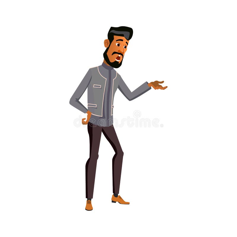 Bearded Young Guy Screaming at Little Kid Cartoon Vector Stock Vector ...