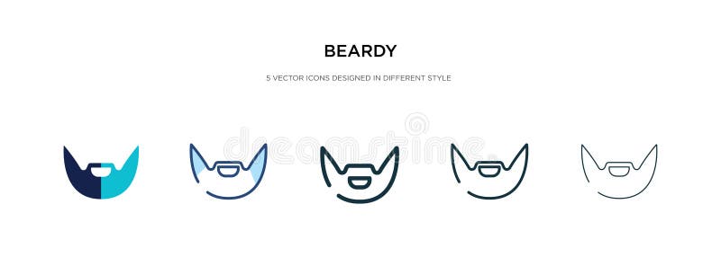 Beardy Icon in Different Style Vector Illustration. Two Colored and ...