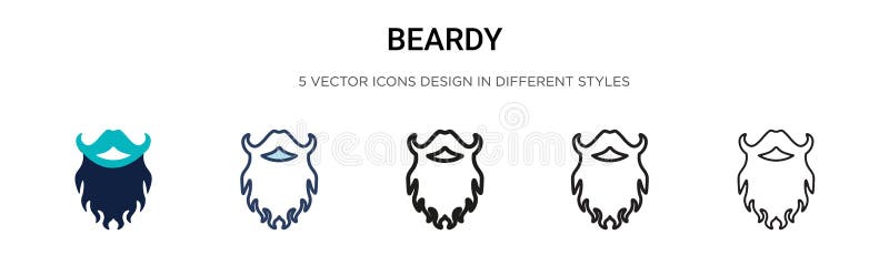 Beardy Icon in Filled, Thin Line, Outline and Stroke Style. Vector ...