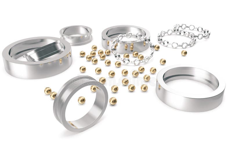 Bearing- Assembly Assembly, Being Part of the Support, 3d Rendering on ...
