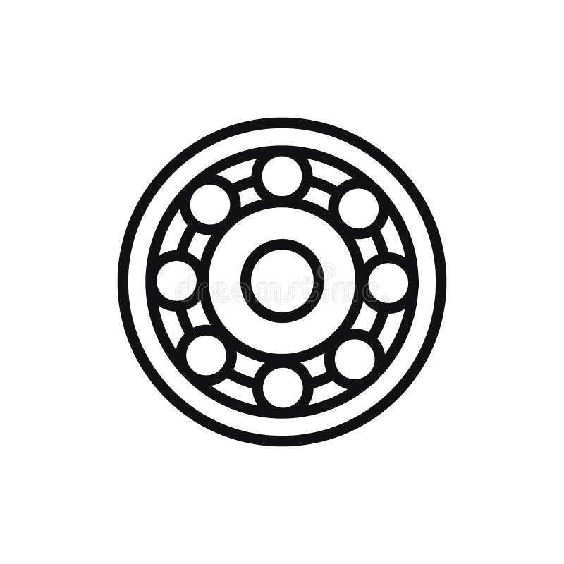 Bearing Icon. Line Art Style Design Isolated on White Background Stock ...