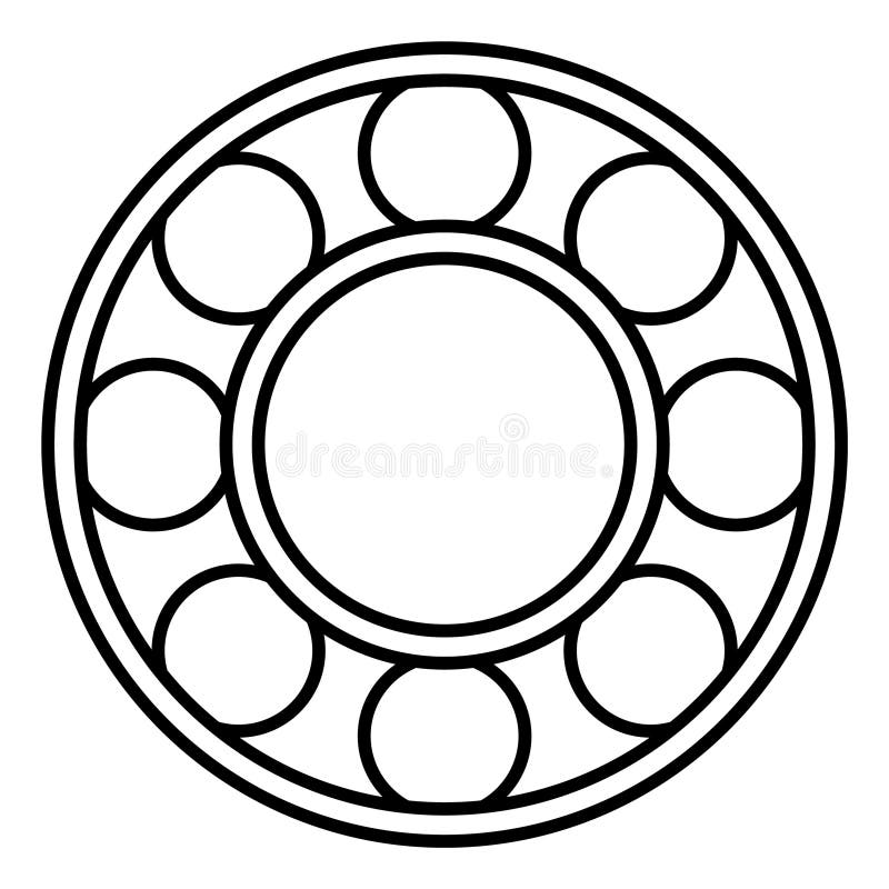 Bearing Wheel Icon, Rolling Ball Sign, Flat Web Design Vector ...