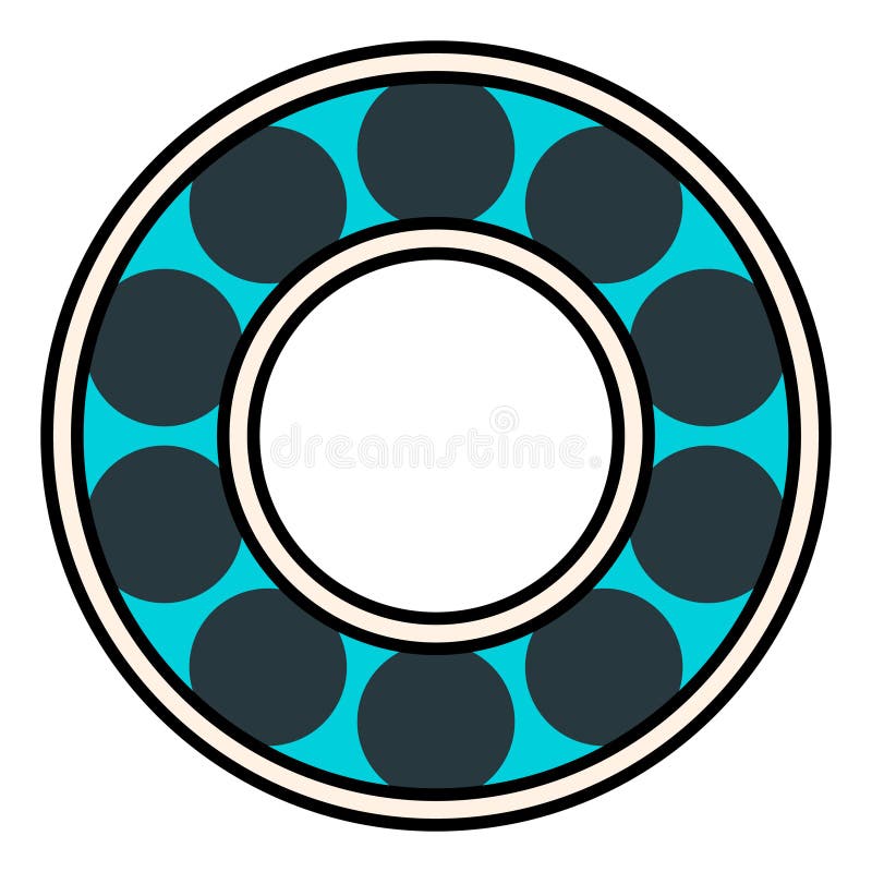 Bearing Wheel Icon, Rolling Ball Sign, Flat Web Design Vector ...