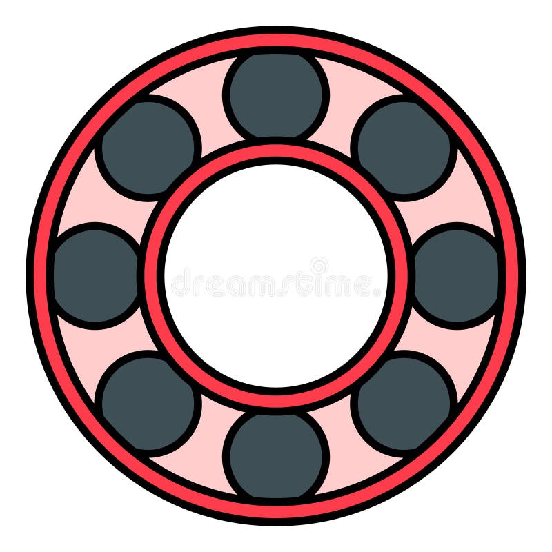 Bearing Wheel Icon, Rolling Ball Sign, Flat Web Design Vector ...