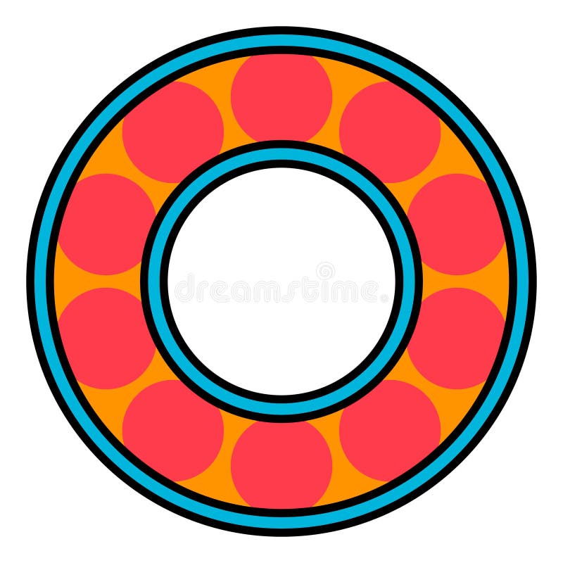 Bearing Wheel Icon, Rolling Ball Sign, Flat Web Design Vector ...