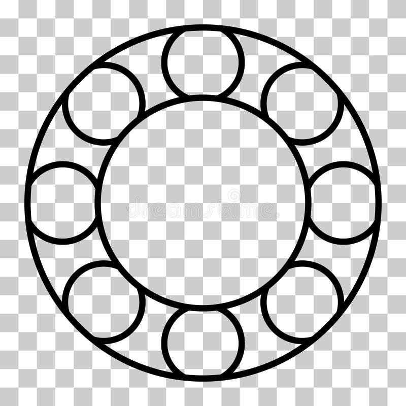 Bearing Wheel Icon, Rolling Ball Sign, Flat Web Design Vector ...