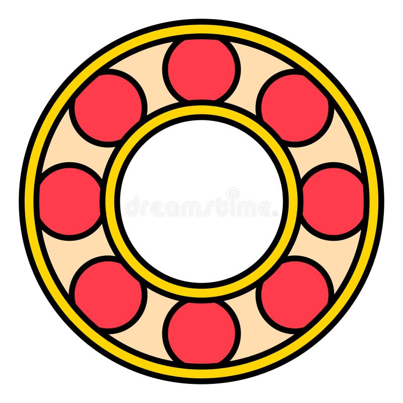 Bearing Wheel Icon, Rolling Ball Sign, Flat Web Design Vector ...