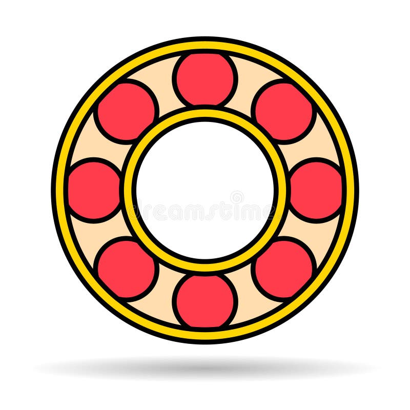 Bearing Wheel Icon, Rolling Ball Sign, Flat Web Design Vector ...
