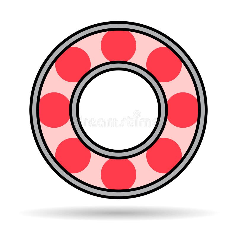 Bearing Wheel Shadow Icon, Rolling Ball Sign, Flat Web Design Vector ...