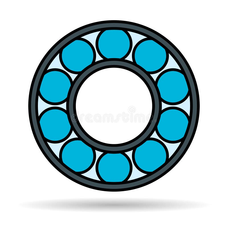 Bearing Wheel Shadow Icon, Rolling Ball Sign, Flat Web Design Vector ...