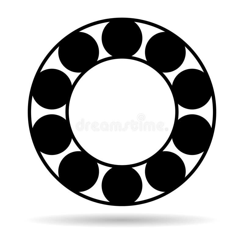 Bearing Wheel Shadow Icon, Rolling Ball Sign, Flat Web Design Vector ...