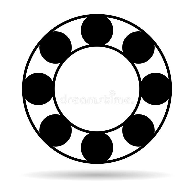 Bearing Wheel Shadow Icon, Rolling Ball Sign, Flat Web Design Vector ...