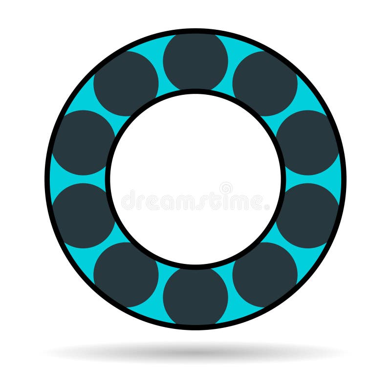 Bearing Wheel Shadow Icon, Rolling Ball Sign, Flat Web Design Vector ...