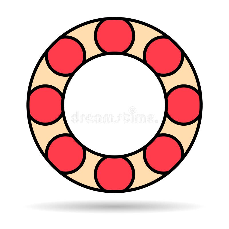 Bearing Wheel Shadow Icon, Rolling Ball Sign, Flat Web Design Vector ...
