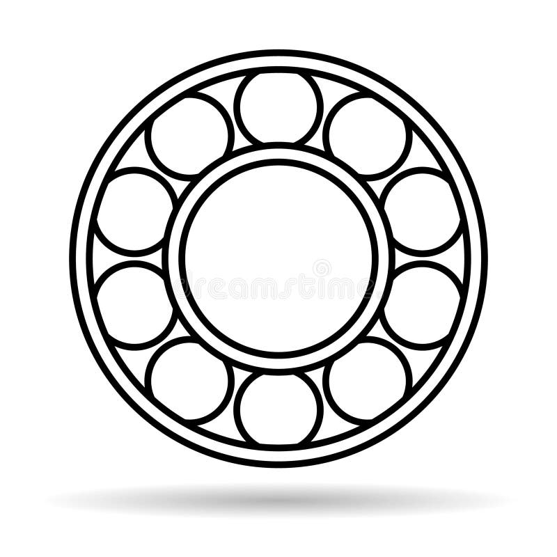 Bearing Wheel Shadow Icon, Rolling Ball Sign, Flat Web Design Vector ...