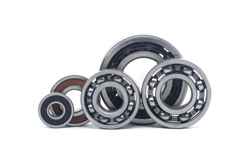 Bearings of Varying Sizes and Types Isolated on White Stock Image ...