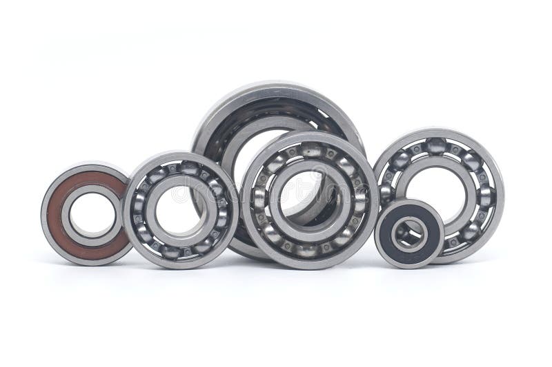 Bearings of Varying Sizes and Types Isolated on White Stock Image ...